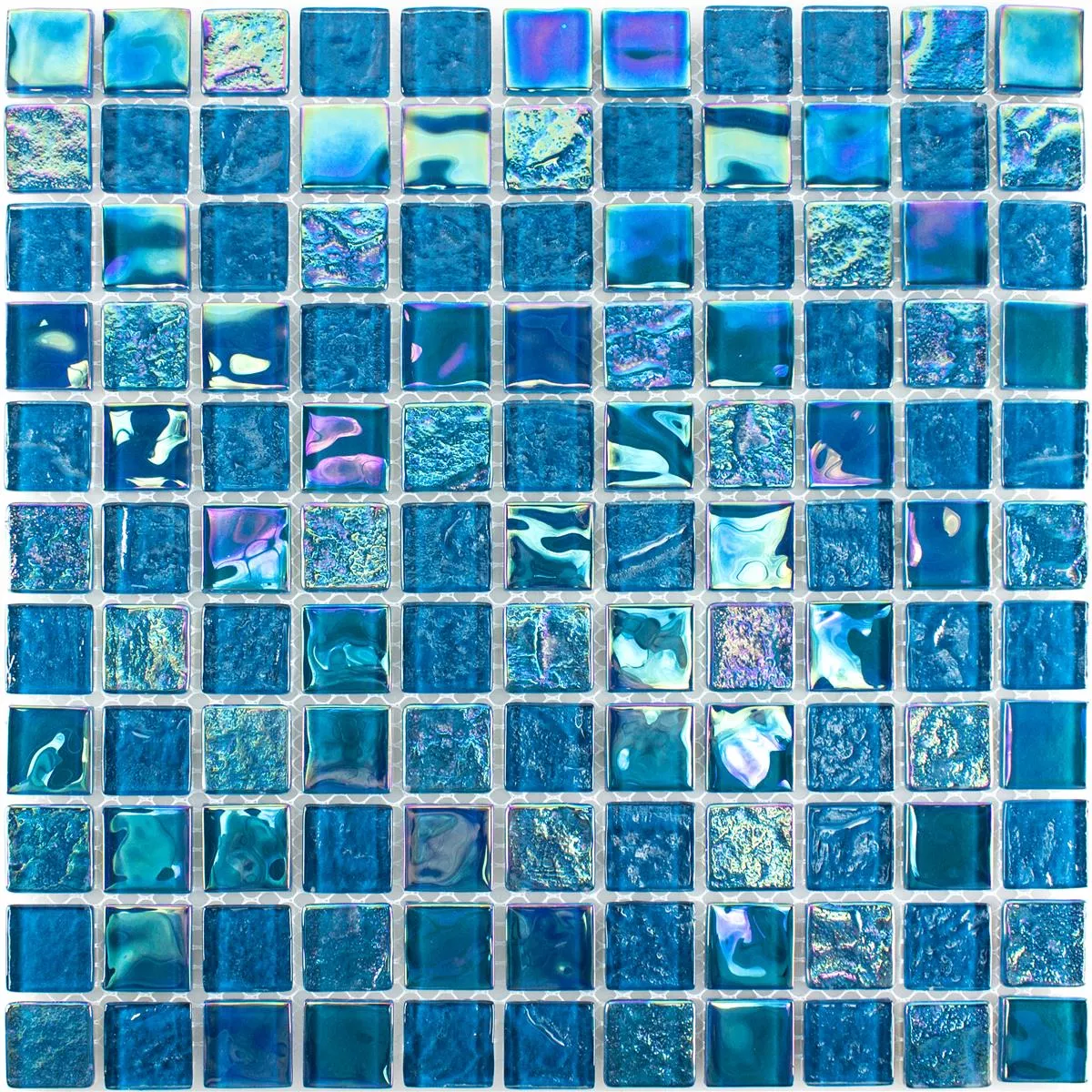 Sample Glass Mosaic Tiles Nacre Effect Carlos Blue 23