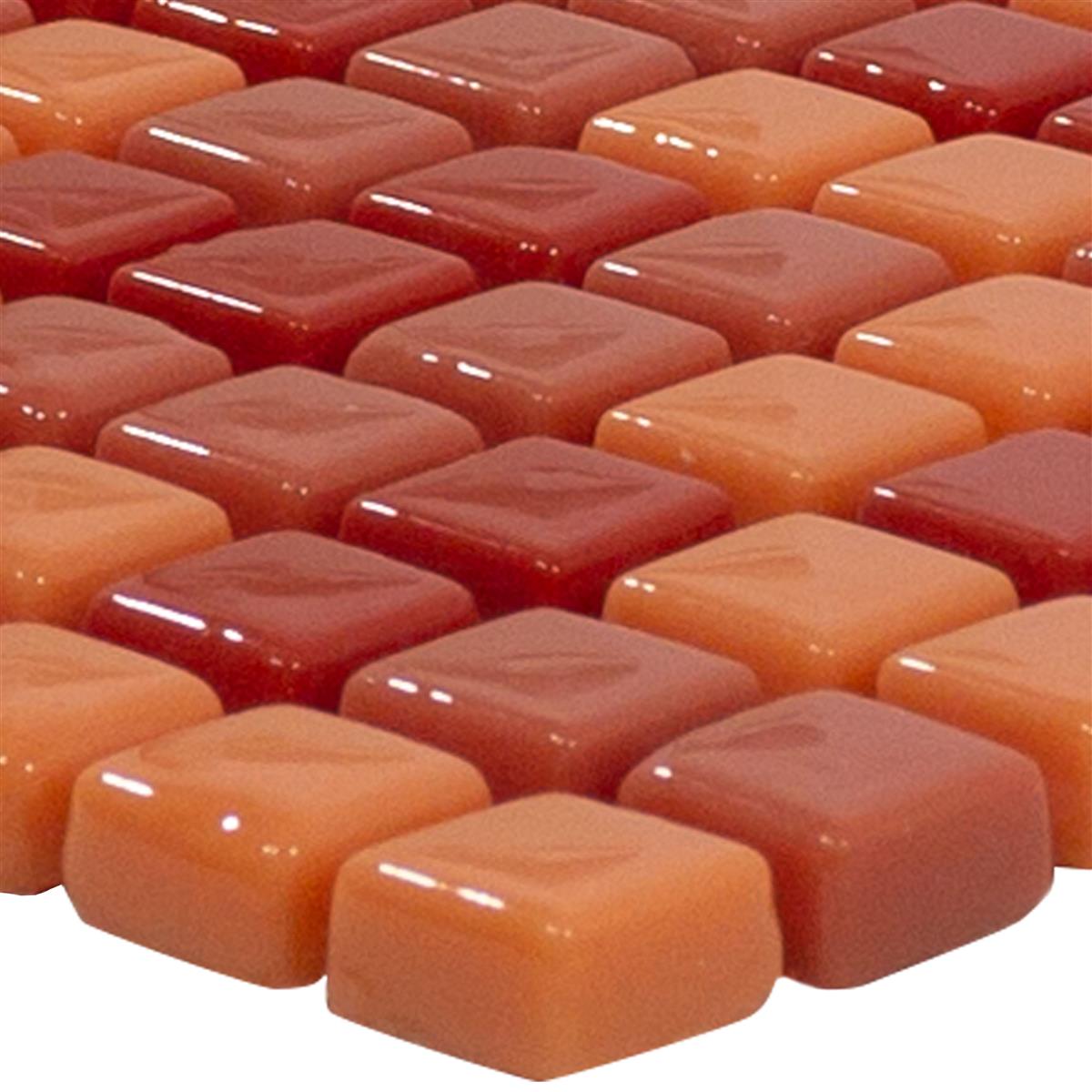 Sample Glass Mosaic Tiles Delight Red-Orange Mix