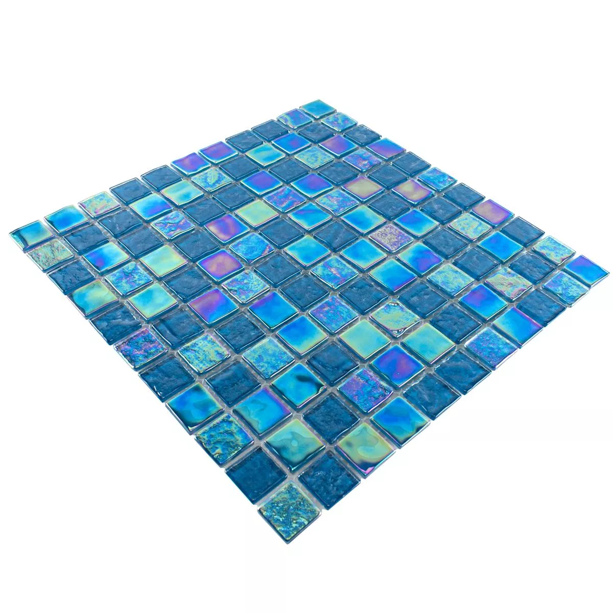 Sample Glass Mosaic Tiles Nacre Effect Carlos Blue 23
