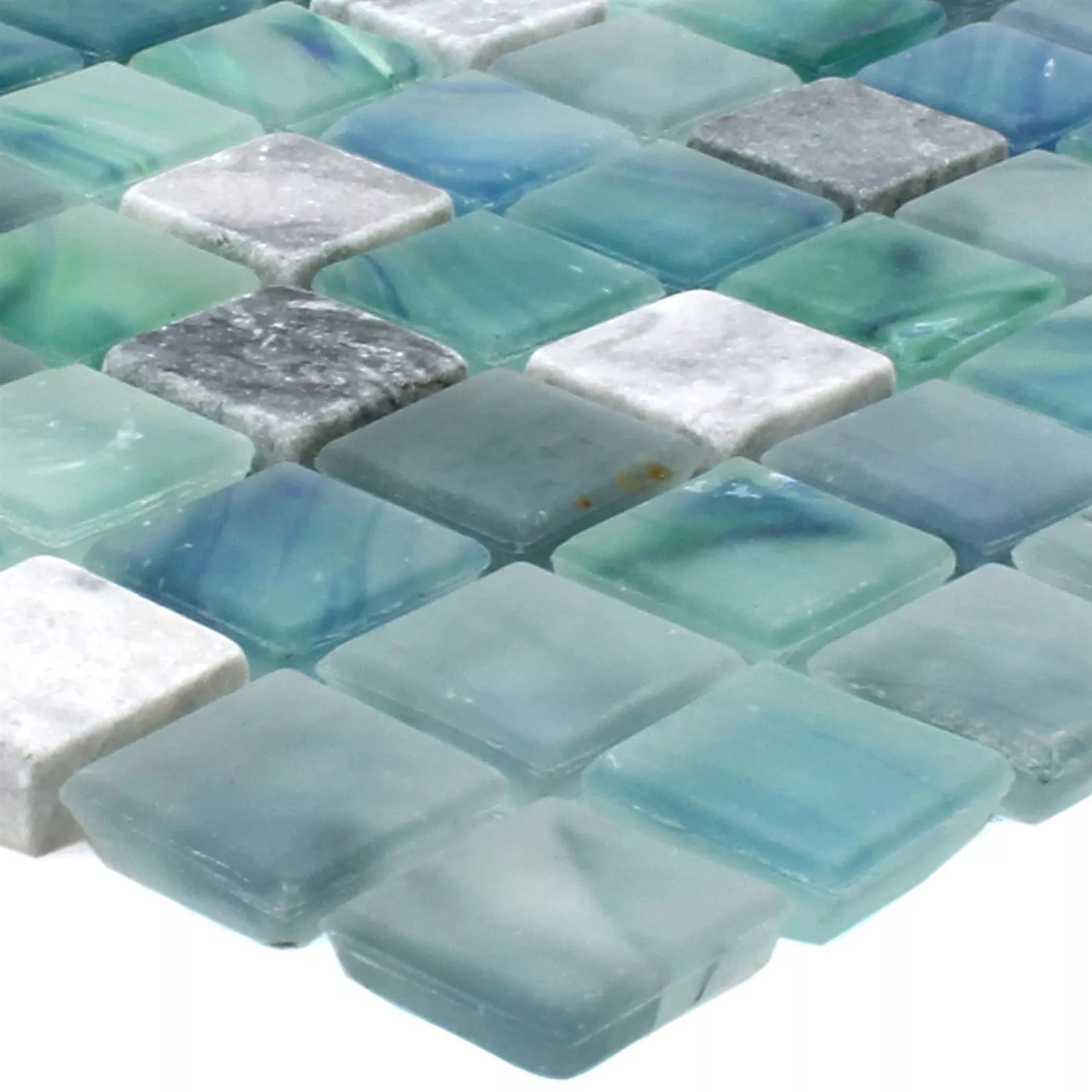 Mosaic Tiles Mayon Glass Marble Mix Lake Green